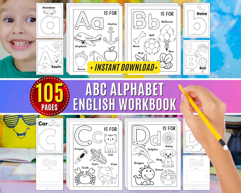 Abc Worksheet Alphabet English Letter Book, Trace Alphabet Learning ...