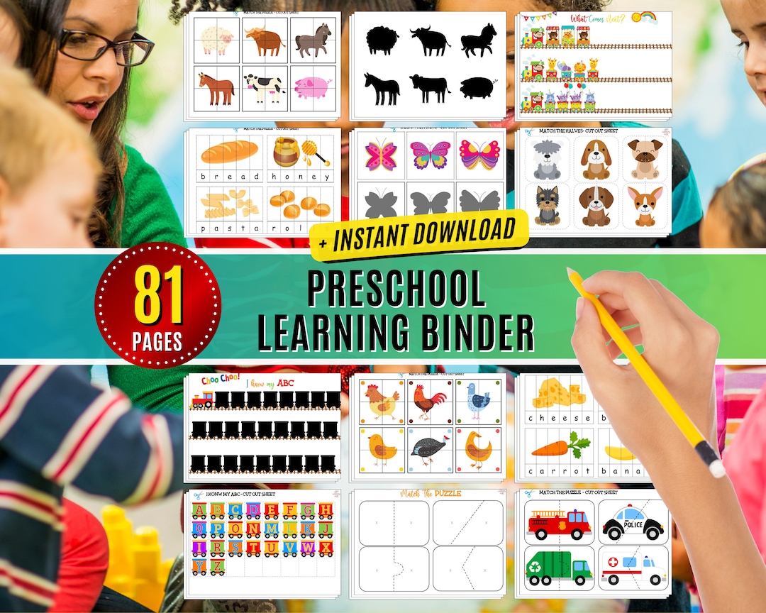 Preschool Learning Binder Printable Worksheets Educational Quiet Book ...