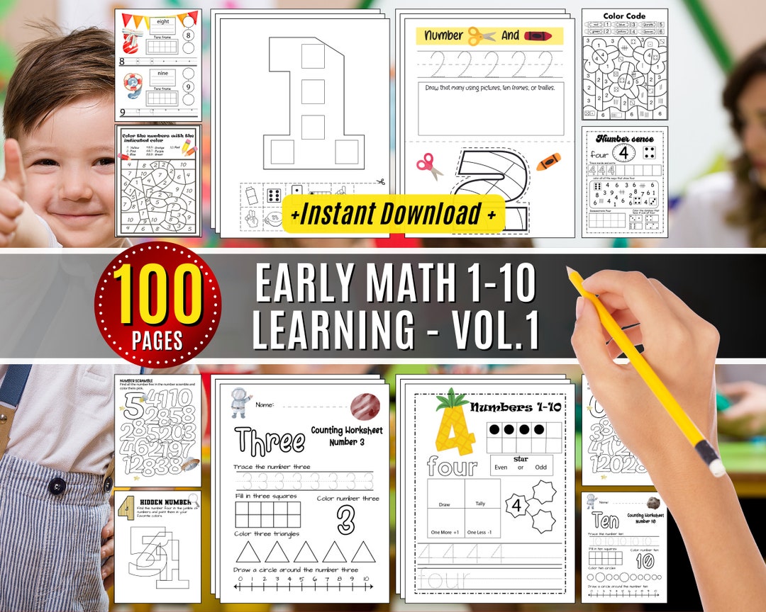 Number Worksheets Counting to 10 Math Early Math Pack Learning ...
