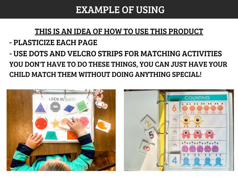 Preschool Learning Binder Printable Worksheets Educational Quiet Book ...