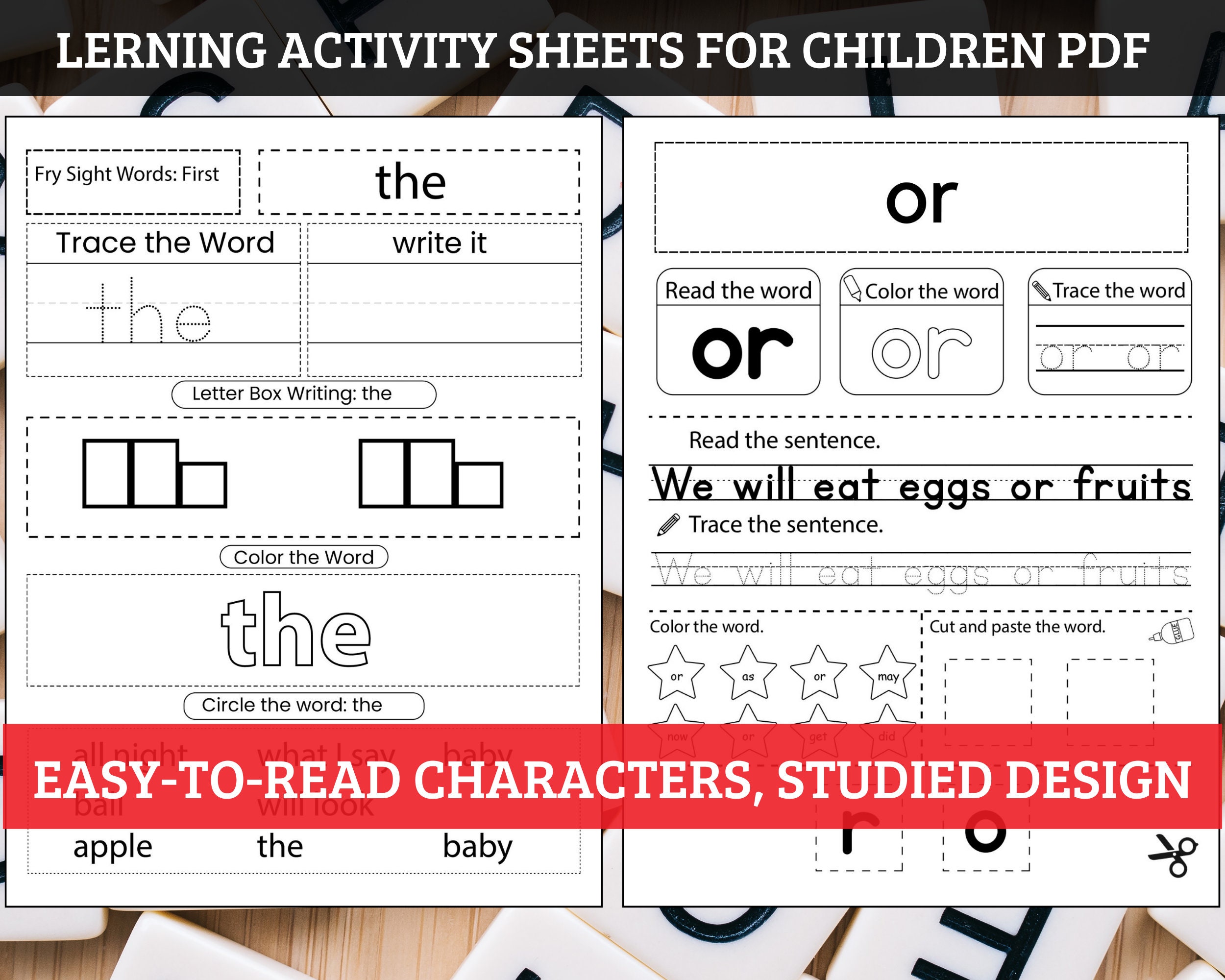 Sight Words Worksheets Printable Practice Preschool High Frequency Fry ...