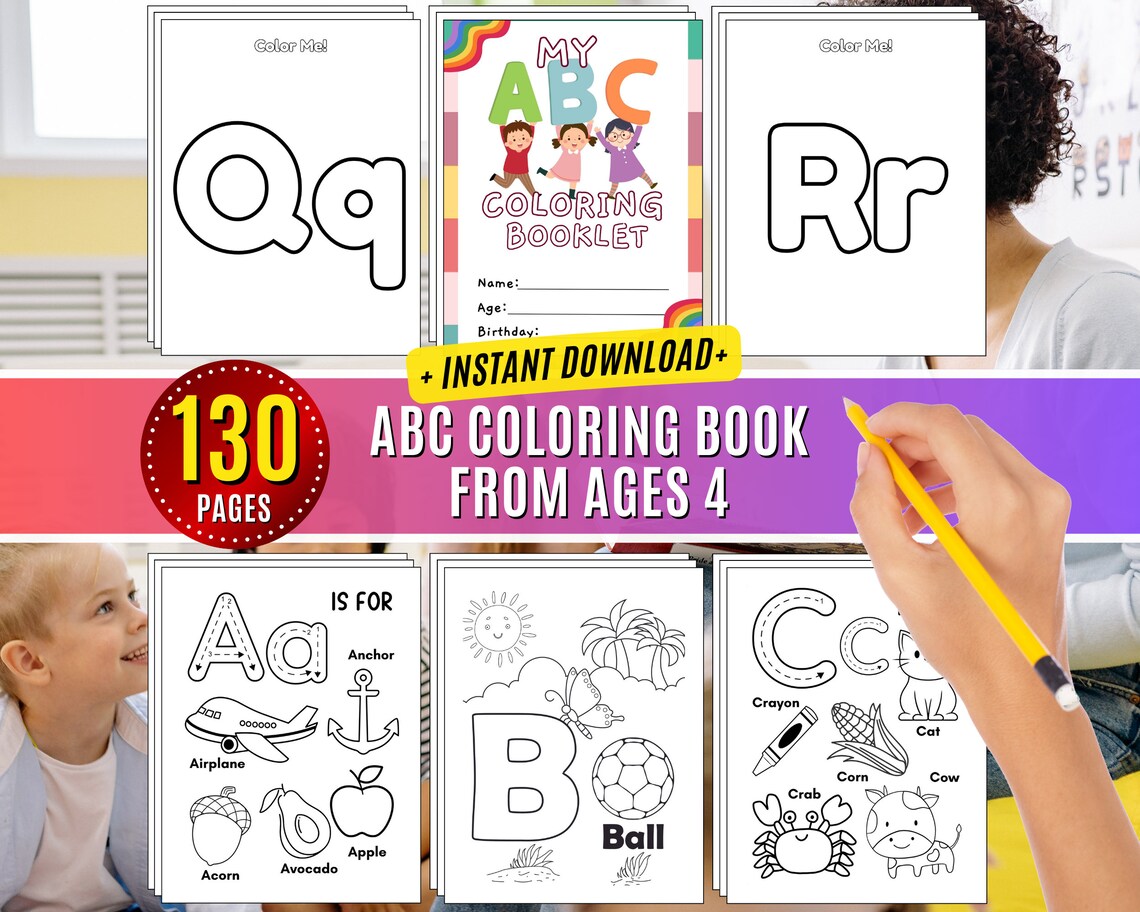 Alphabet Coloring Book, Abc Coloring Alphabet Letter Worksheets, Trace ...