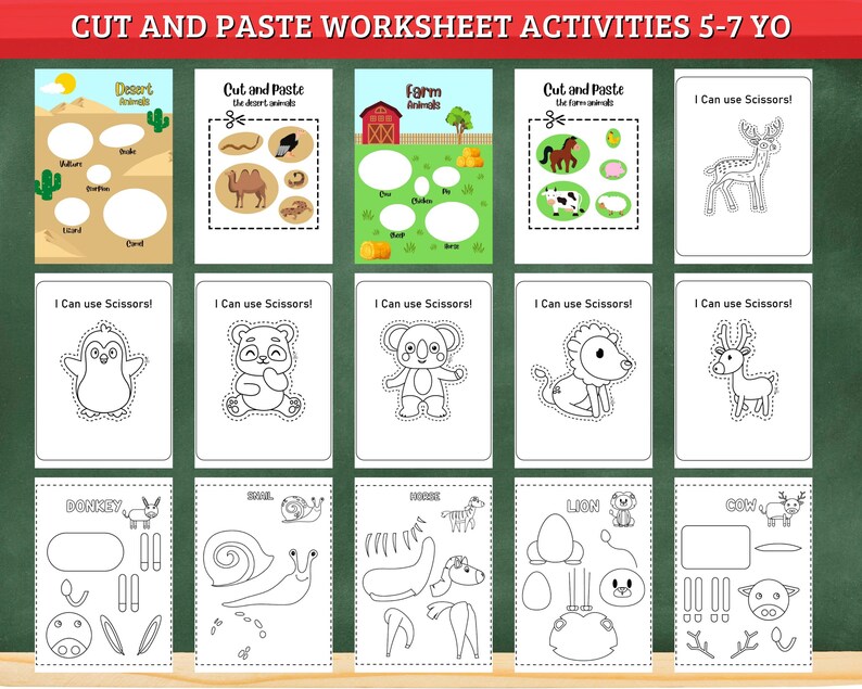 Cut and Paste Worksheet Activities Practice Sheets Cut and Glue ...