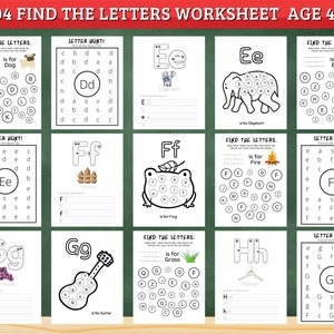 Find the Letters Hunt Worksheets, Find and Dab Alphabet ABC Printable A ...