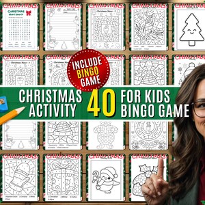 40 Activities Christmas Pages Printable Game Bundle for Kids ...