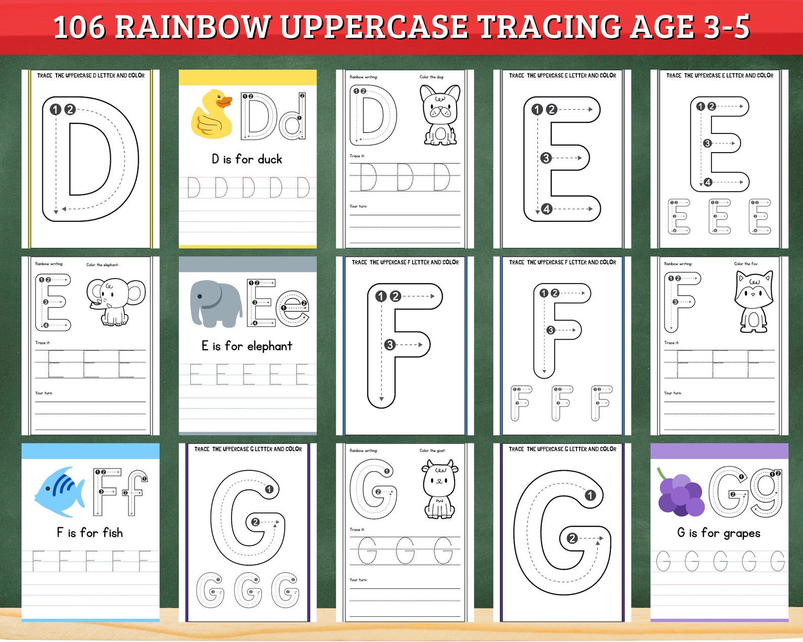 Tracing Letters Digital Worksheets Uppercase Lettering Guide Abc ...
