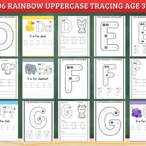 Tracing Letters Digital Worksheets Uppercase Lettering Guide Abc ...