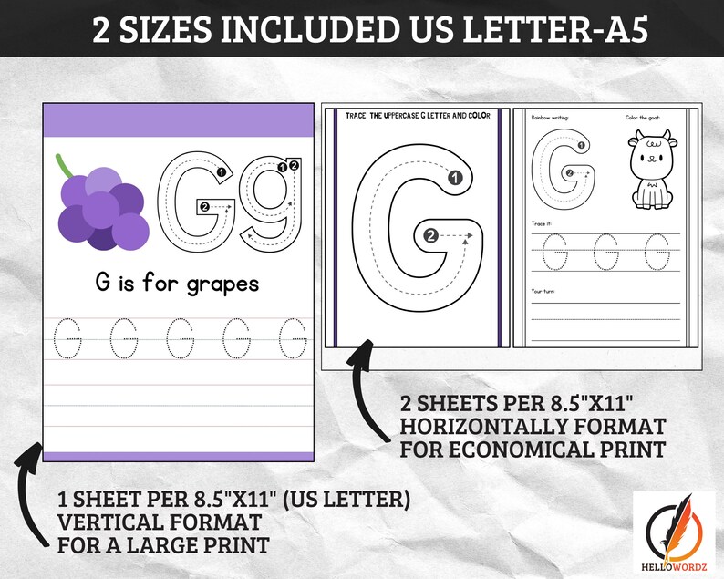 Tracing Letters Digital Worksheets Uppercase Lettering Guide Abc ...