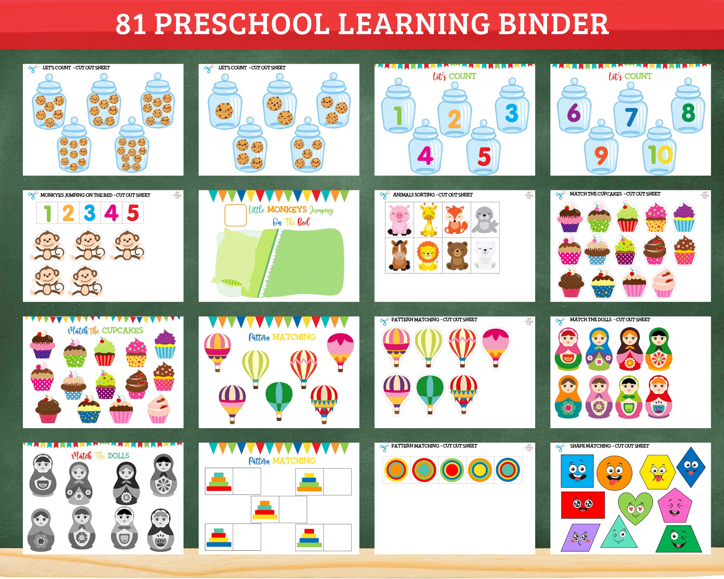 Preschool Learning Binder Printable Worksheets Educational Quiet Book ...