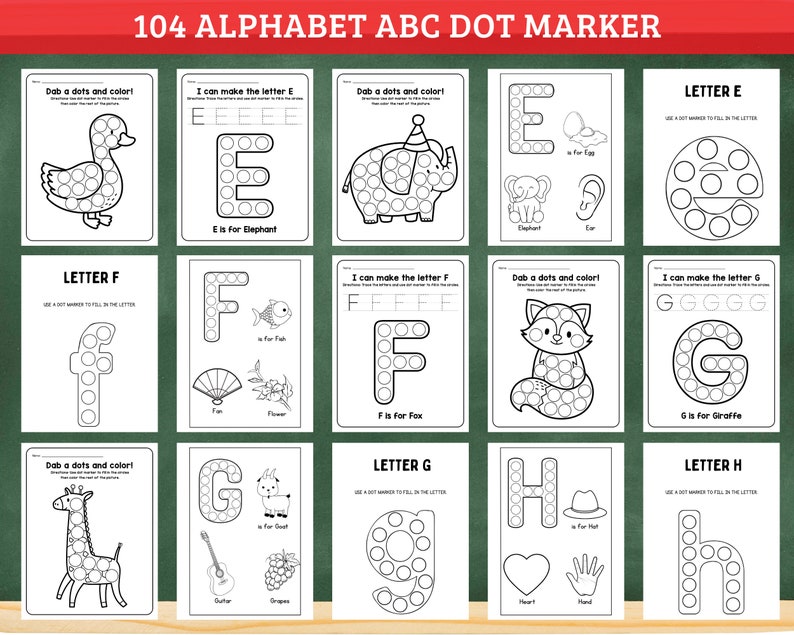Animal ABC Dot Marker Worksheet: Toddler Letter Recognition (digital ...