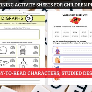 Digraphs Worksheets Beginning Phonics Activity Blends, Sh Ch Th ...