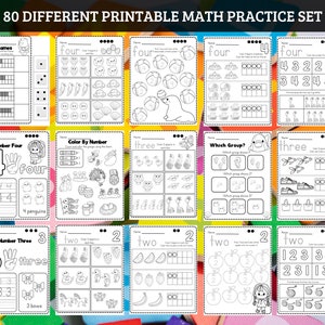 Kindergarten Math Worksheets Number Practice Printables Counting ...