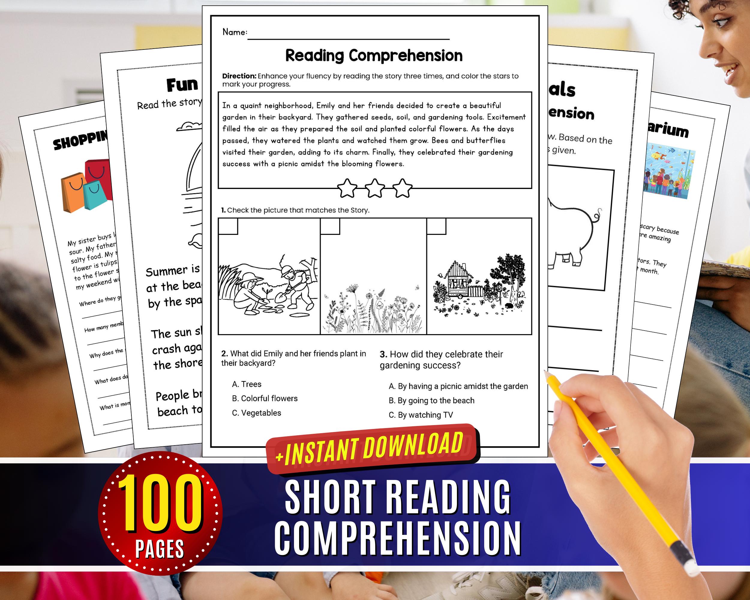 Reading Comprehension Worksheets: 2nd-3rd Grade English Activities ...