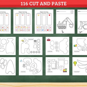 Cut and Paste Activities Practice Sheets Cut and Glue Activity Scissors ...