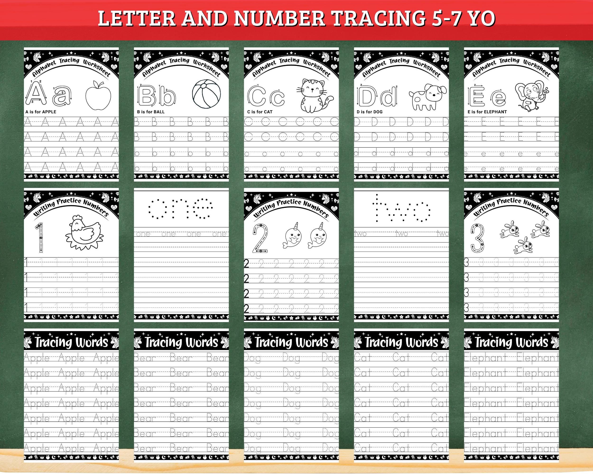 Letter and Number Tracing Activities Worksheets Printable Pen Control ...