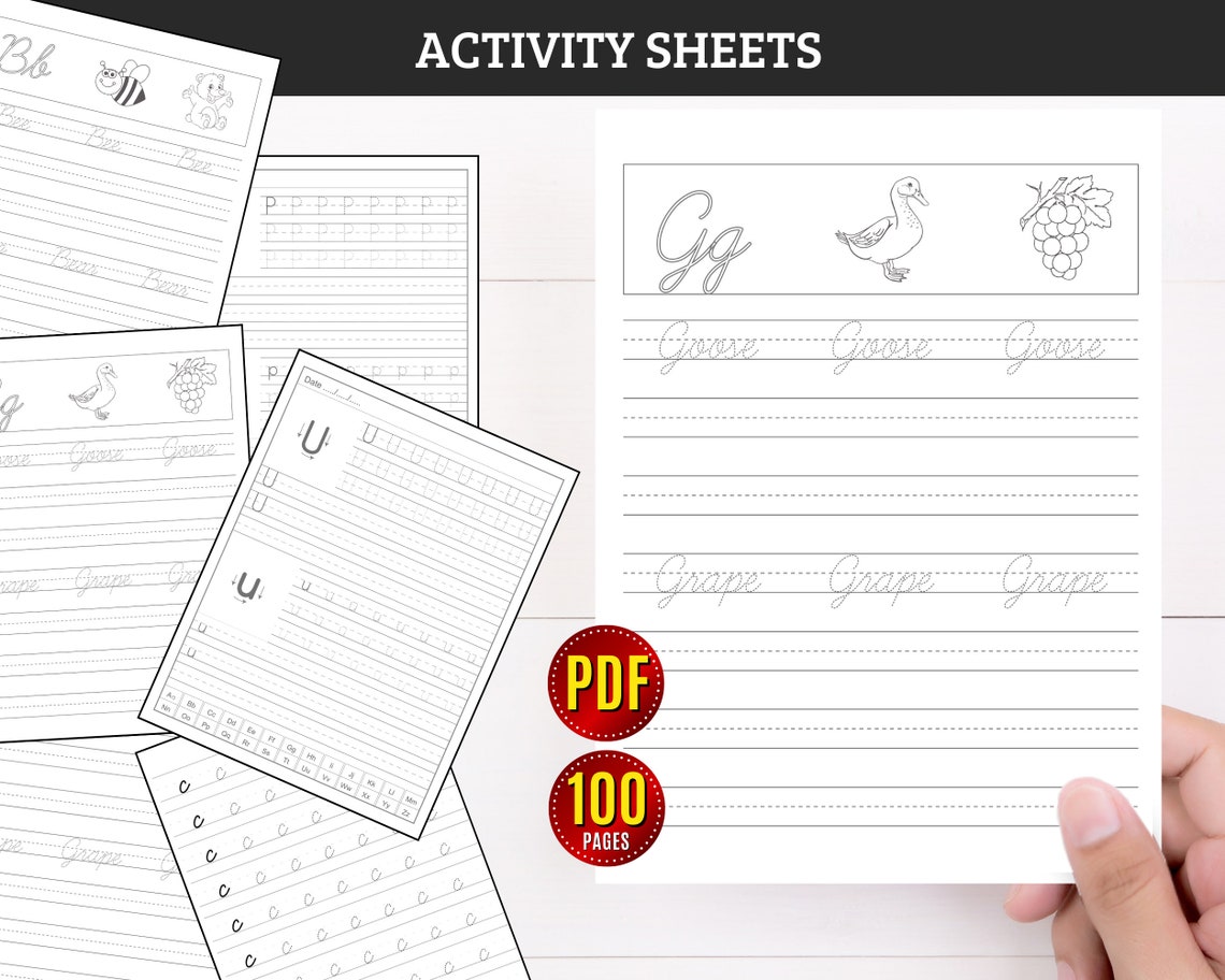 Handwriting Learning to Write Cursive and Print Worksheets Lettering ...