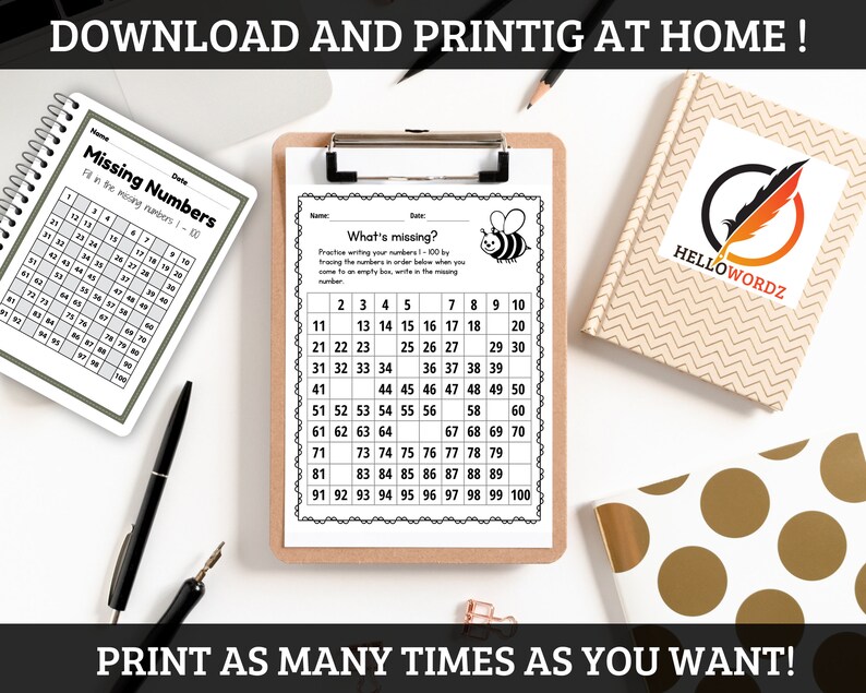 Missing Numbers Worksheets Counting Practice Number, Early Childhood ...