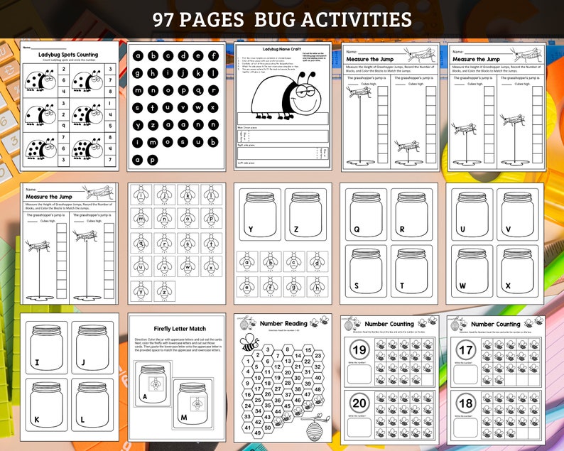 Bug Activity Printable Worksheet Learning Preschool Crafts Insect ...