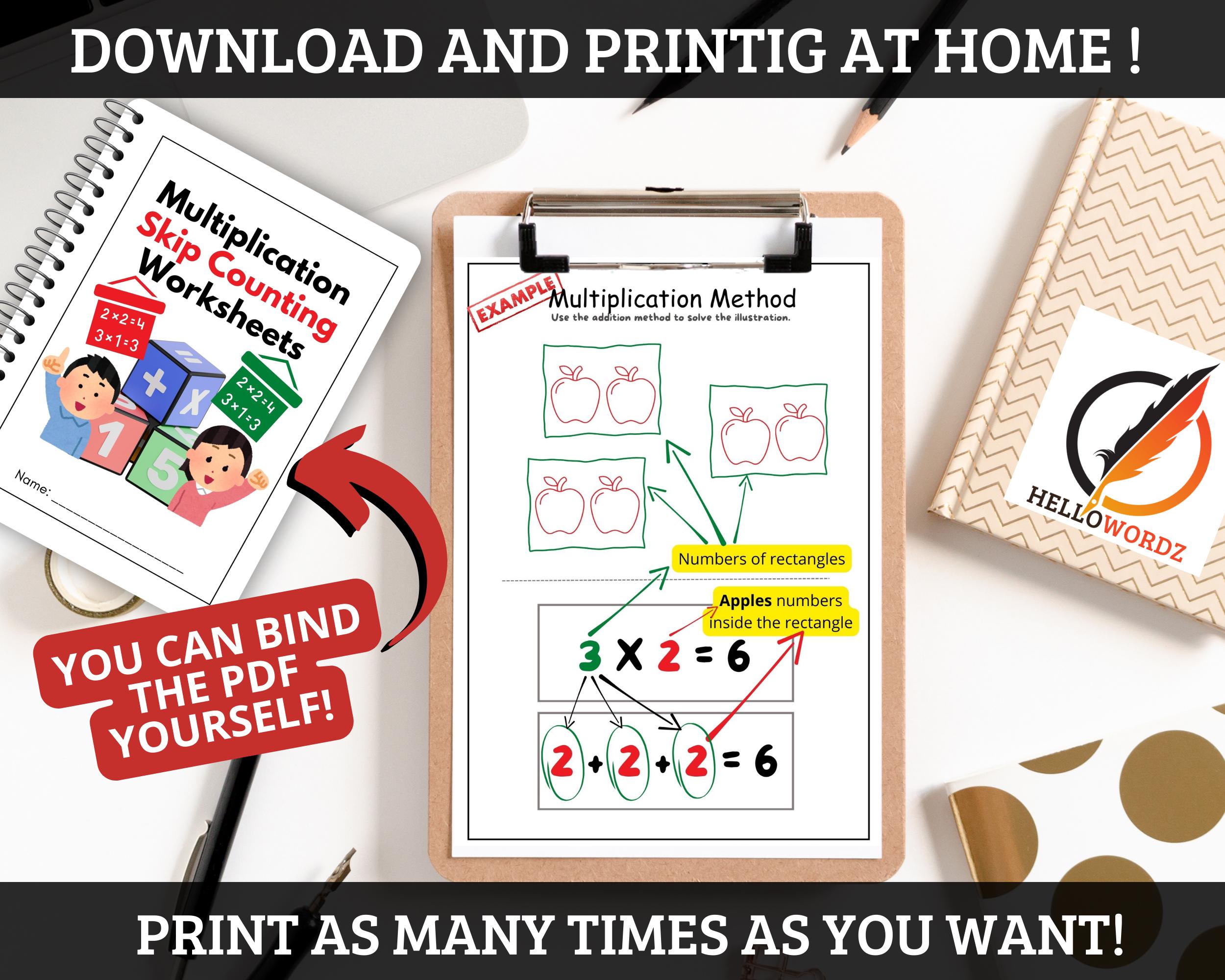Skip Counting Multiplication Table Facts Worksheets Practice, Times ...
