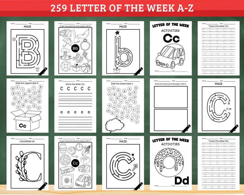Letters Worksheets Recognition Alphabet Preschool Activity Tracing ...