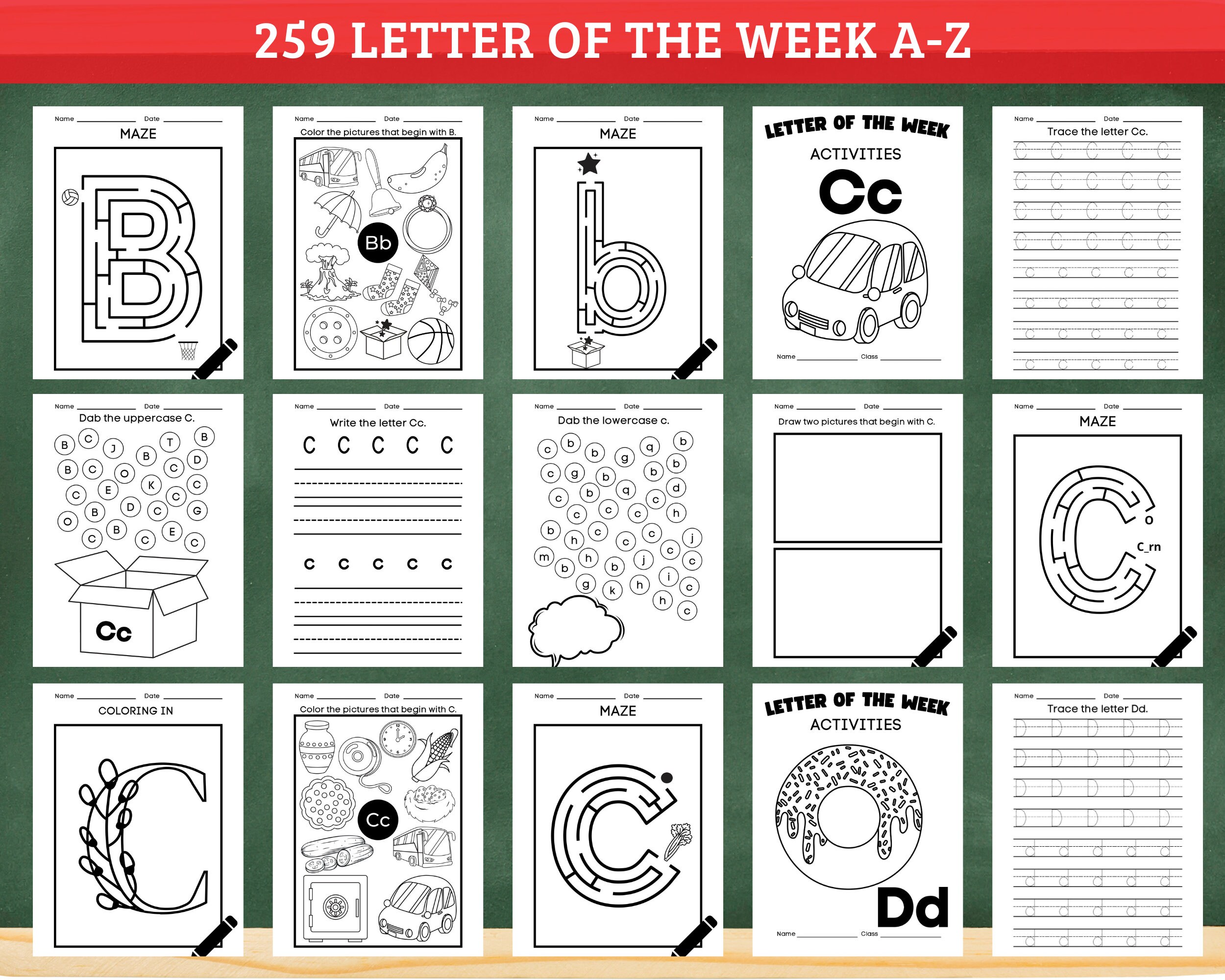 Letters Worksheets Recognition Alphabet Preschool Activity Tracing ...