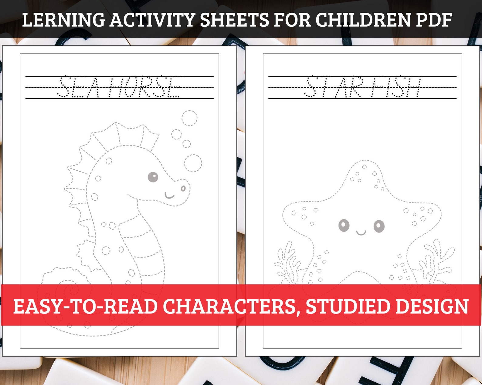 Tracing Animal Worksheet Practice Preschool Trace and Color Book Fine ...