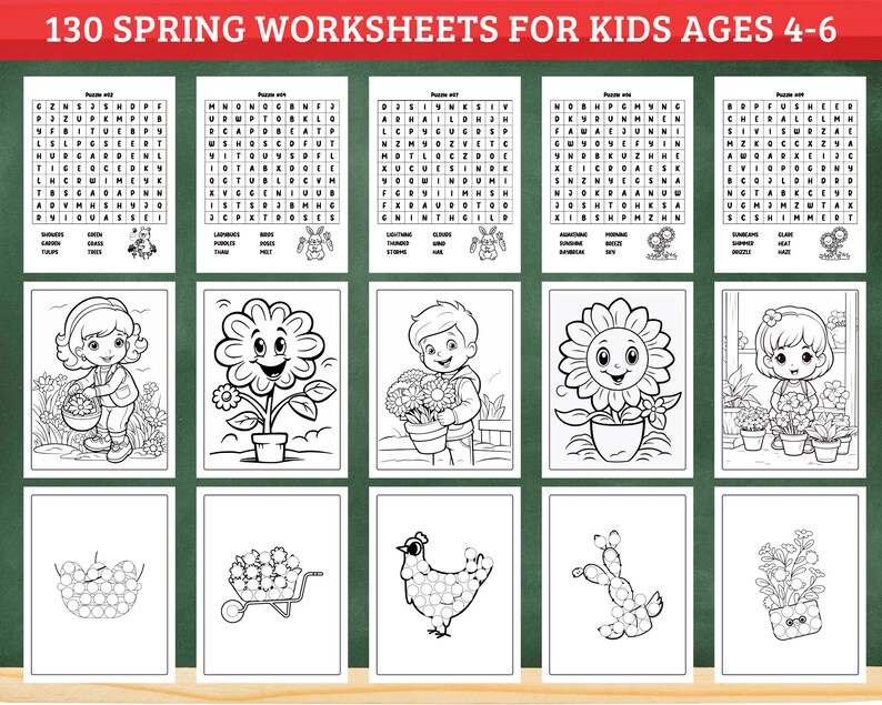 Spring Worksheets for Kids Coloring Pages Activities, Springtime ...