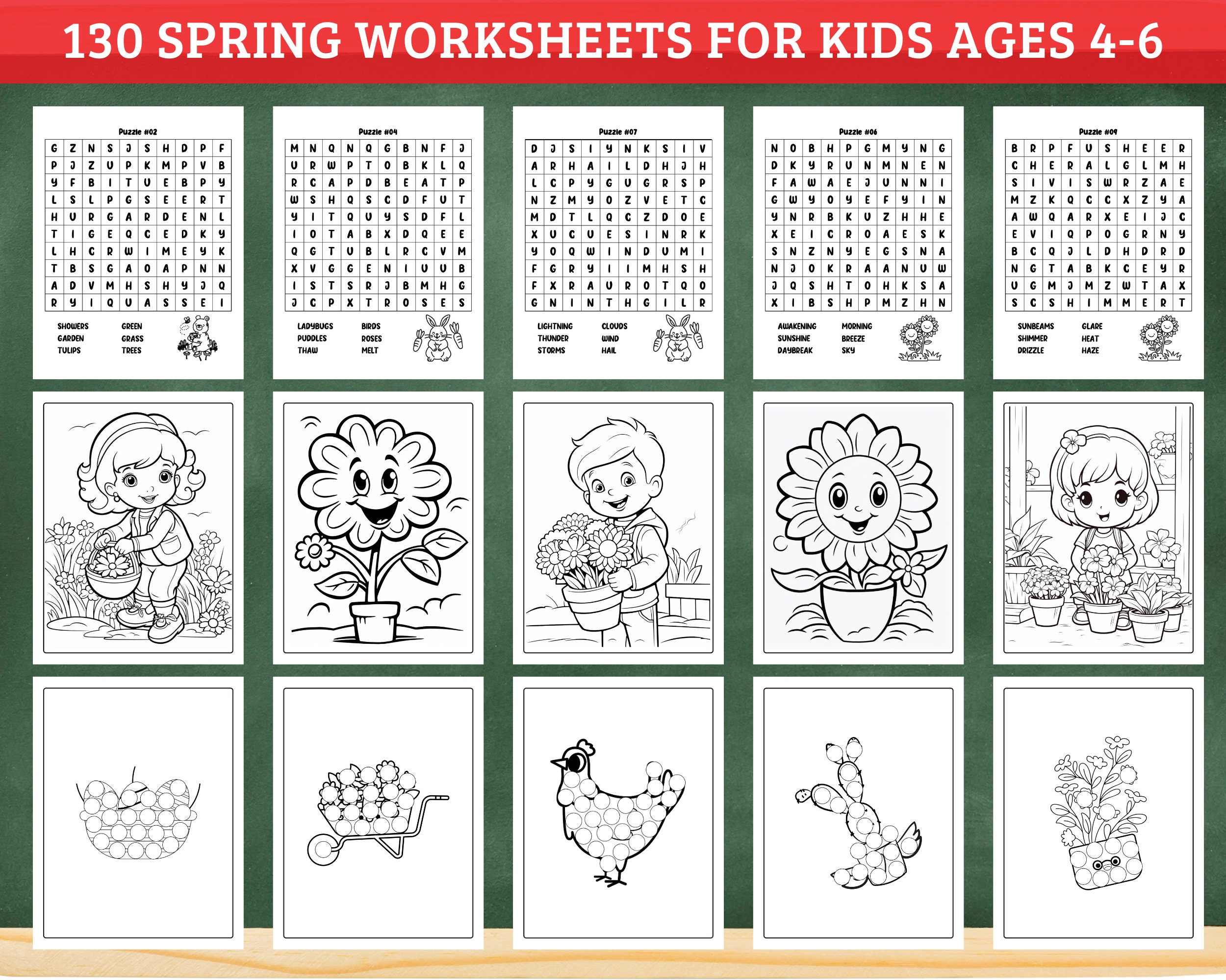 Spring Worksheets for Kids Coloring Pages Activities, Springtime ...