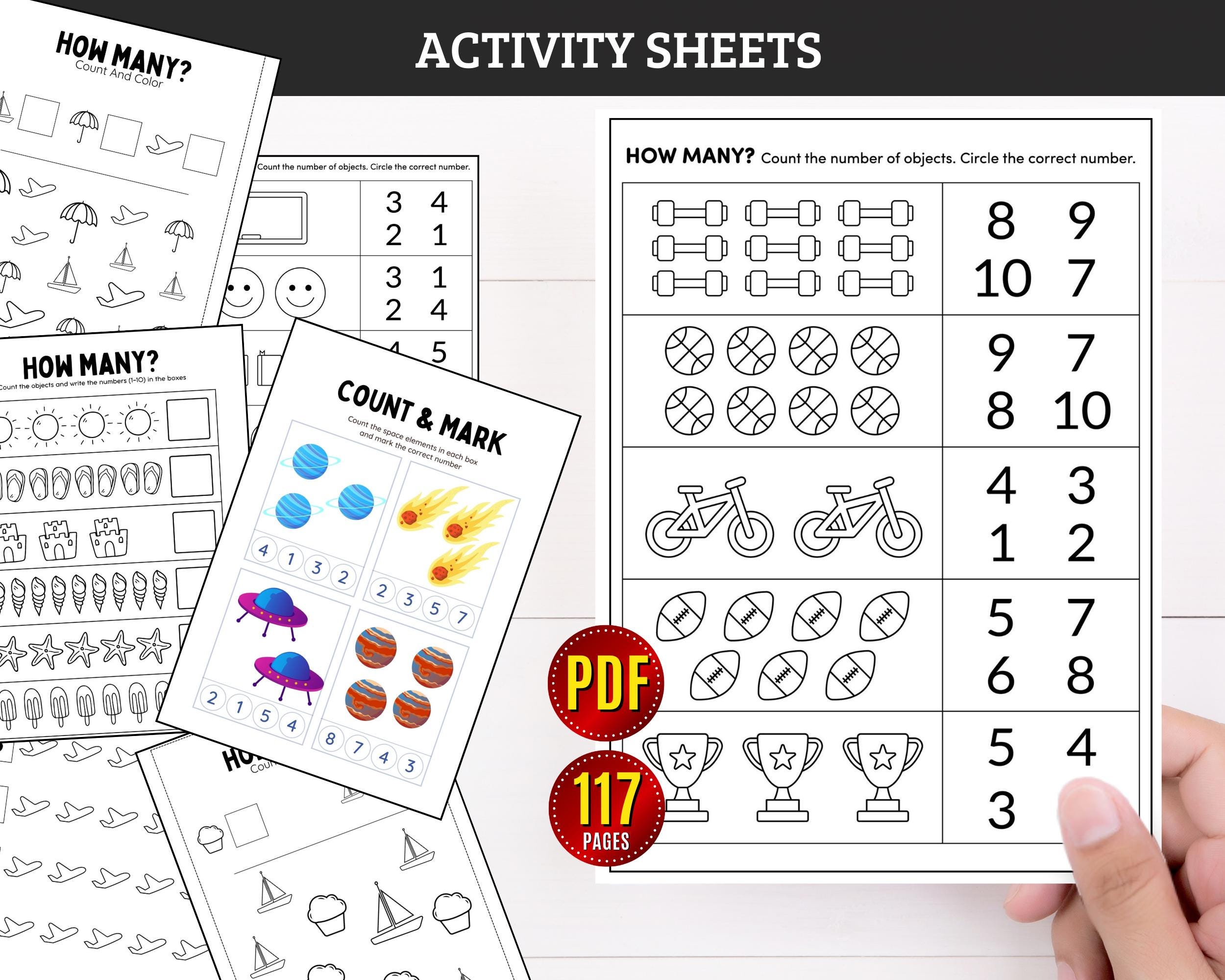 Counting to 10 Worksheets Counting and Color to Ten Learning, Learn to ...