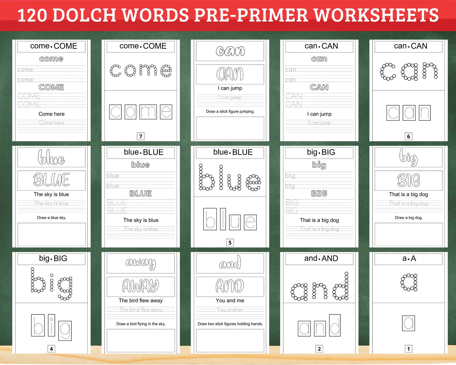Dolch Sight Word Pre-primer Worksheets Kindergarten High Frequency Pre ...