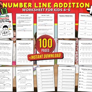 Number Line Addition & Subtraction Worksheets: Skip Counting Activities ...
