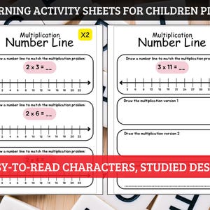 Number Line Multiplication Worksheets: Times Tables Practice (PDF) - Etsy