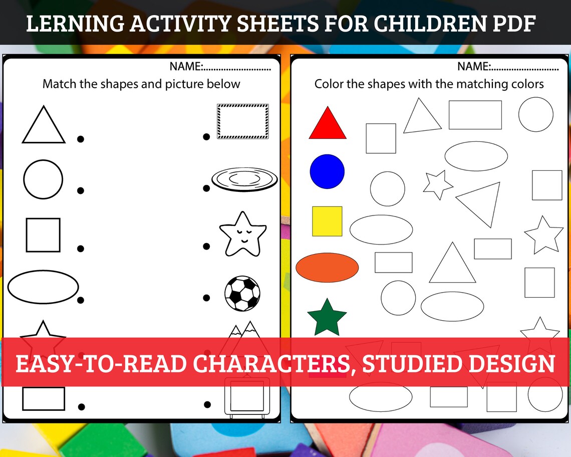 Preschool Shapes Worksheets Activity Tracing Practice Basic Shape ...