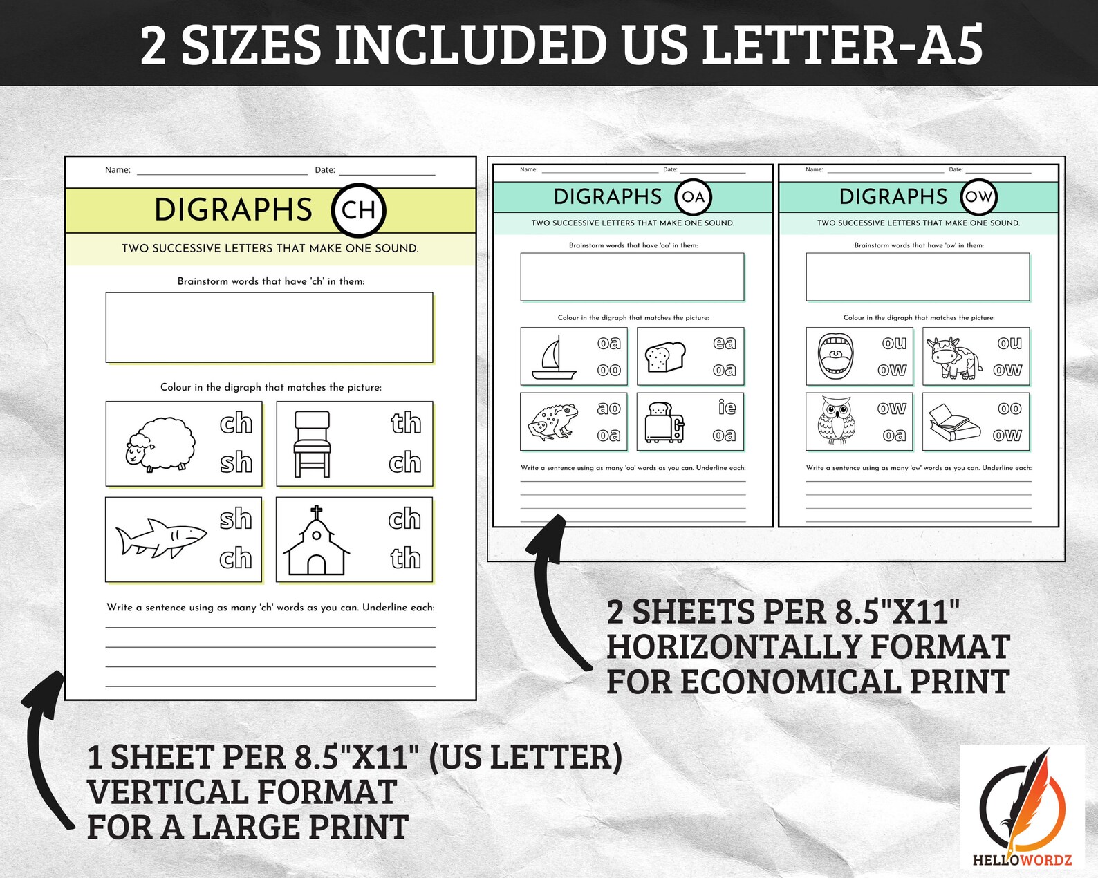 Digraphs Worksheets Beginning Phonics Activity Blends, Sh Ch Th ...