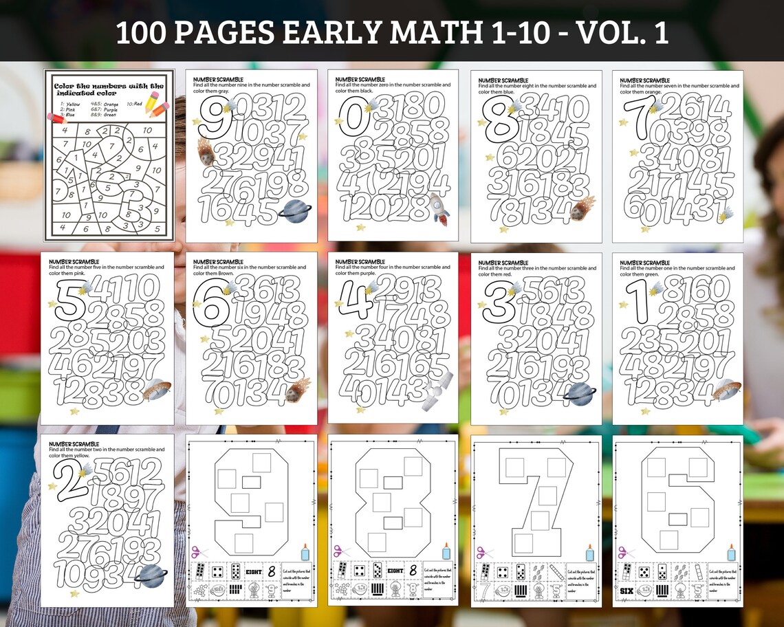 Number Worksheets Counting to 10 Math Early Math Pack Learning ...