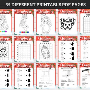 35 Activity Christmas Pages Printable Game Bundle for Kids, Activities ...