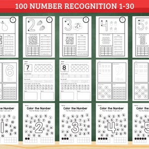 Number 1 to 30 Recognition Learning to Count and Color Worksheet 1 to ...