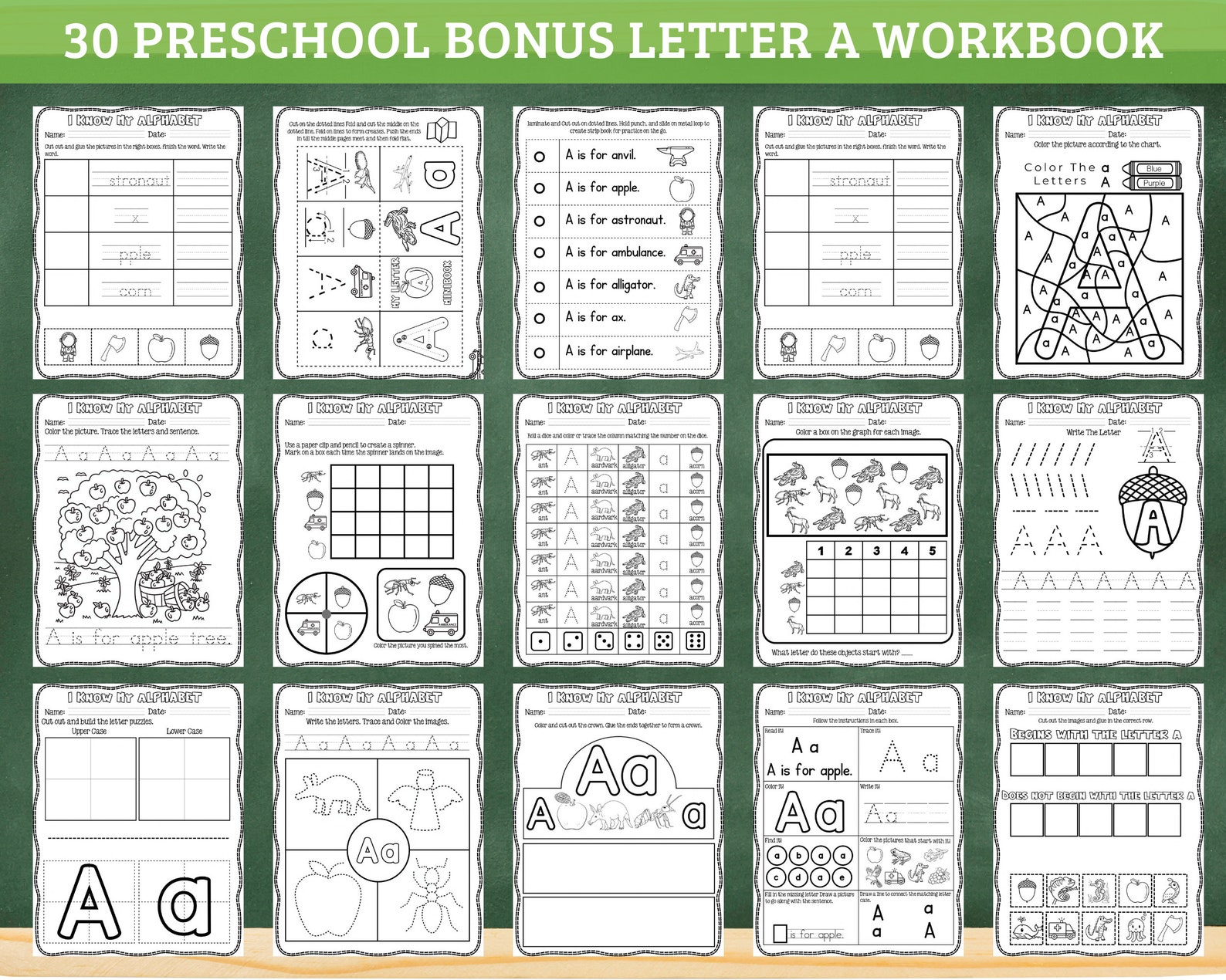 Preschool Letter A Worksheet Tracing Letters of Week Pre-k Activity ...