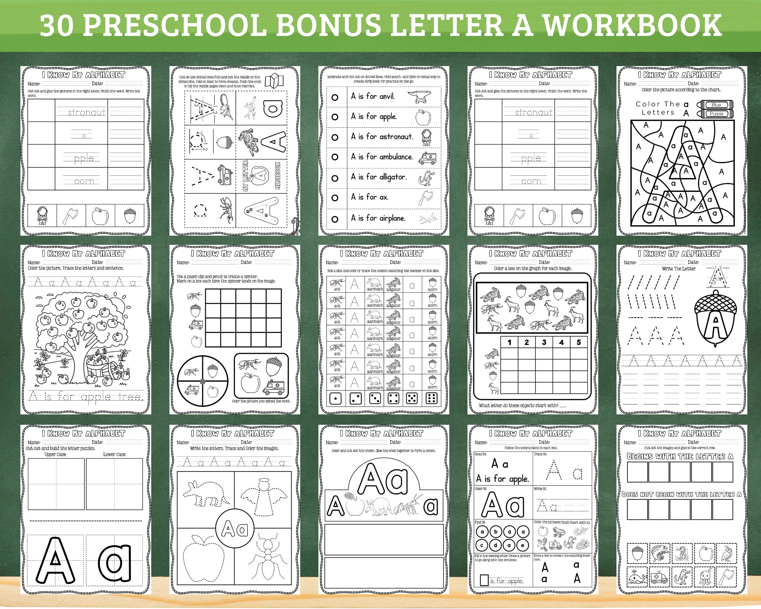 Preschool Letter A Worksheet Tracing Letters of Week Pre-k Activity ...