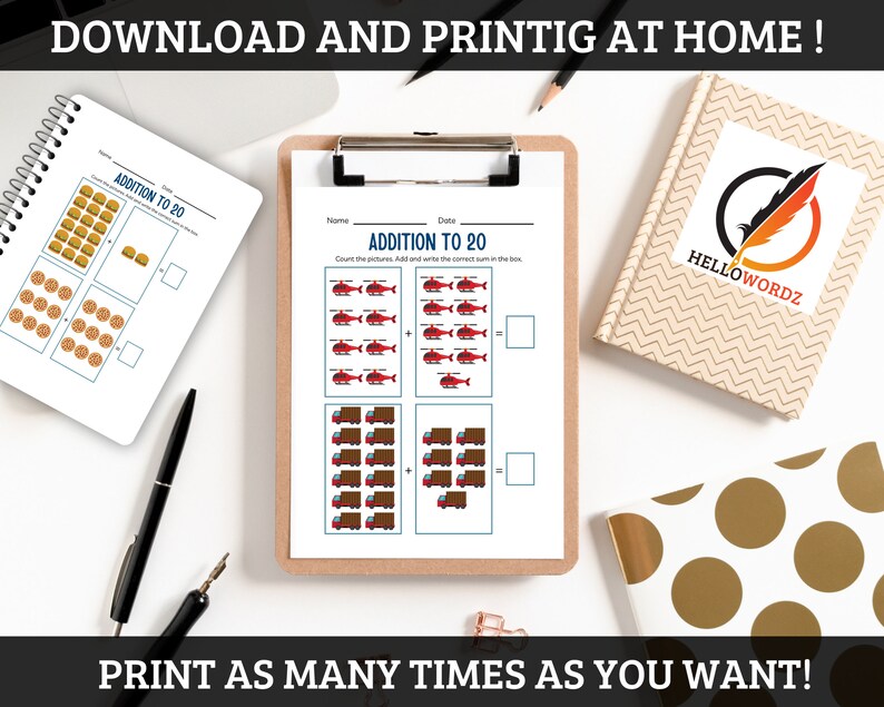 Basic Addition Math Worksheets 1st Grade Printable Subtraction Adding ...
