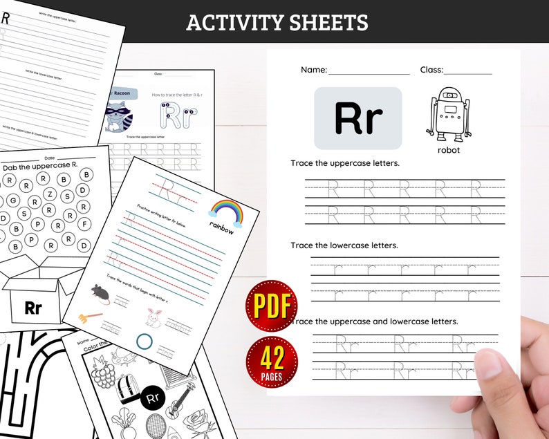 Letter R Worksheet: Preschool Tracing & Recognition Homeschool ...