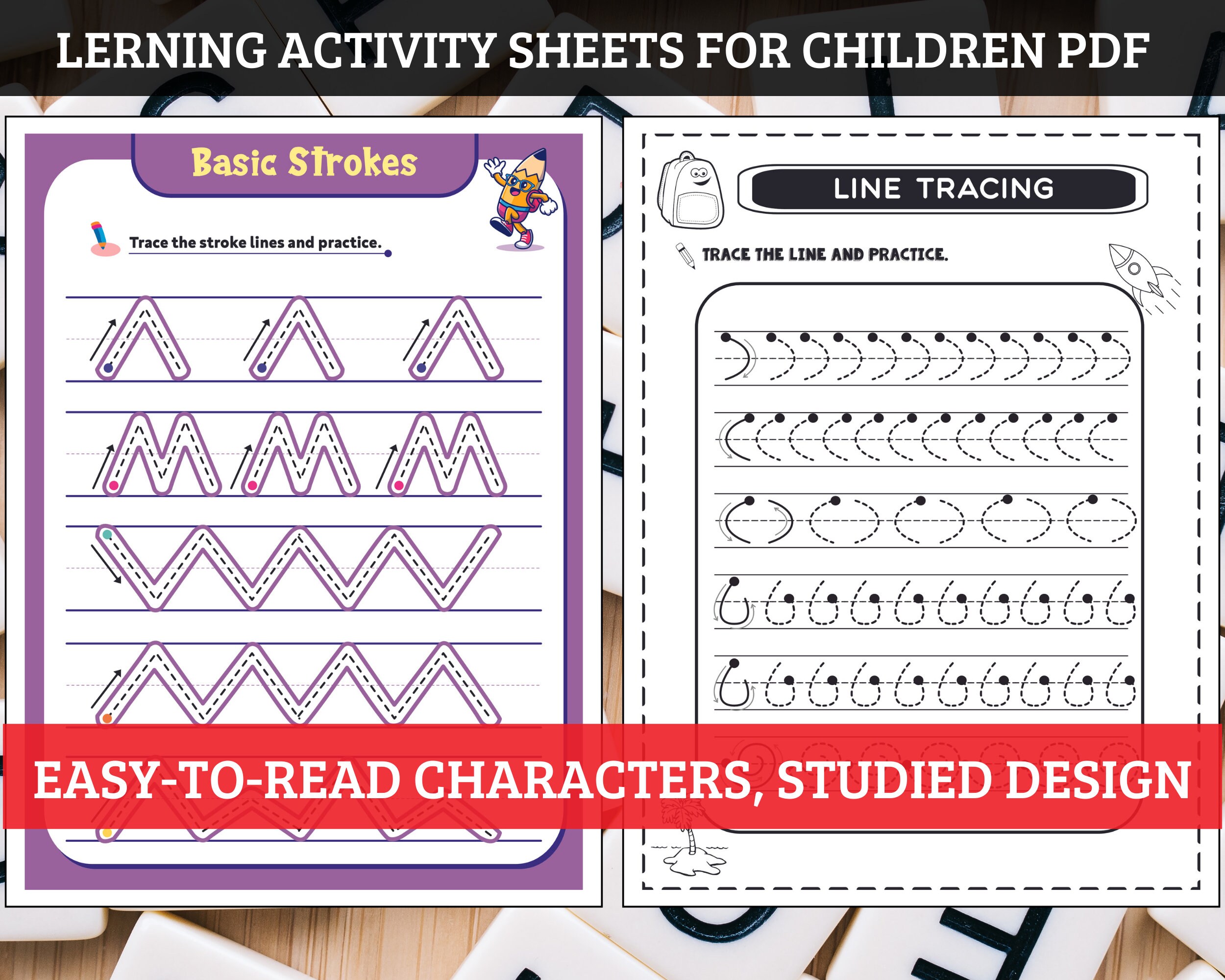 Tracing Worksheet Preschool Writing Shape Recognition, Fine Motor ...