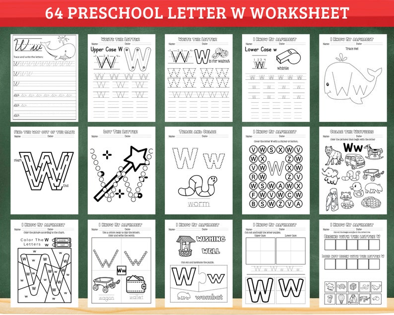 Preschool Letter W Worksheet Letters of Week Pre-k Activity Tracing ...
