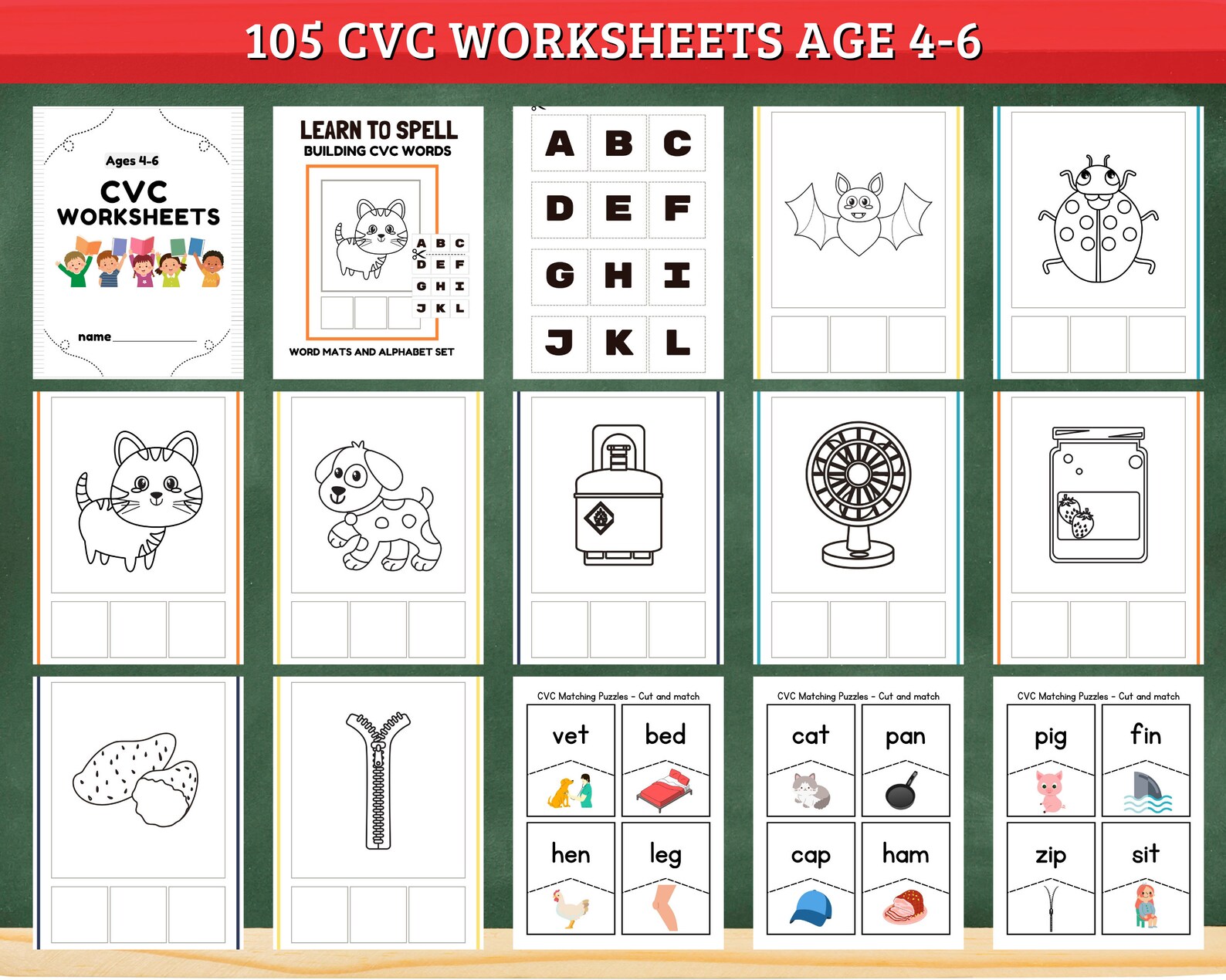 Cvc Words Worksheets for Kindergarten, Reading Cvc Word Printable ...