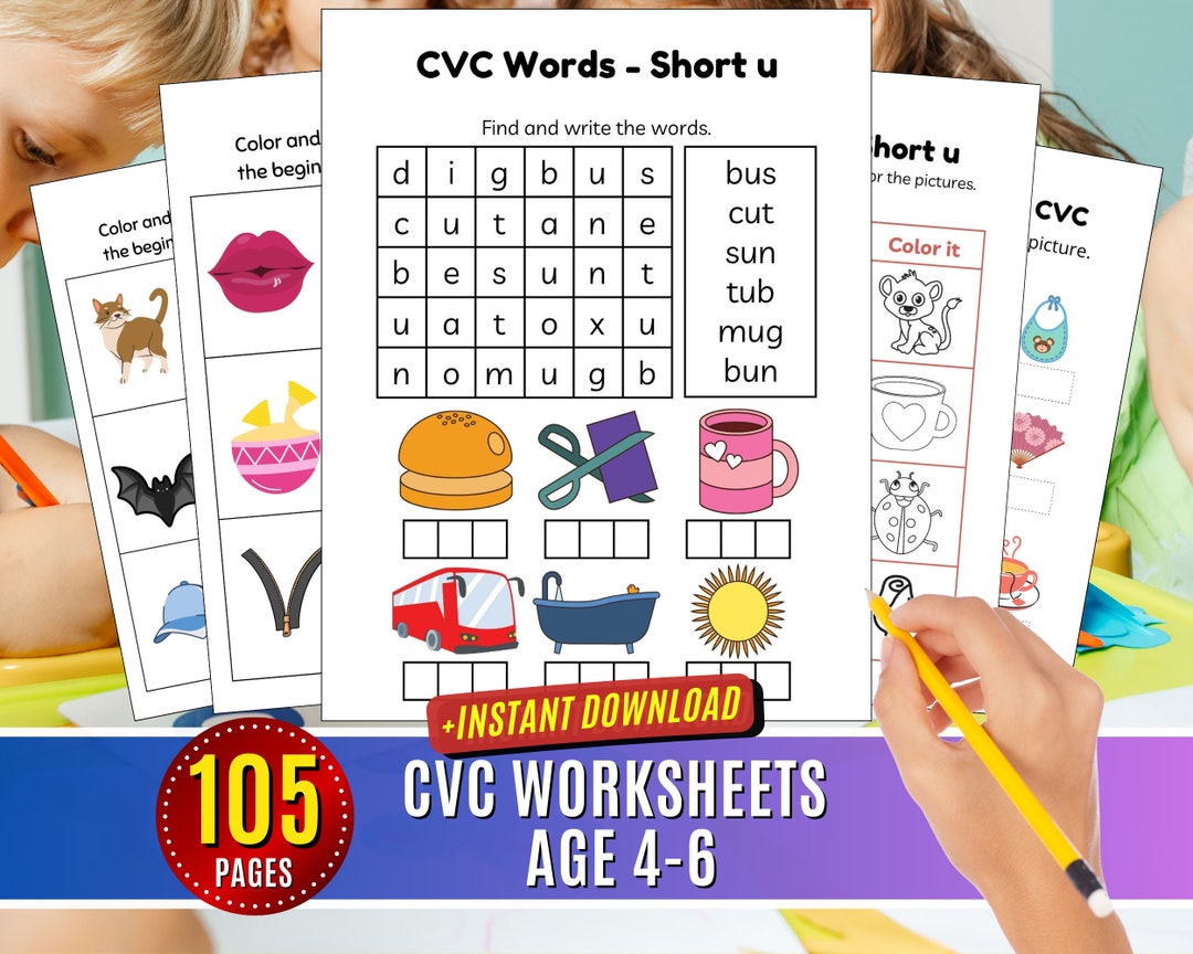 Cvc Words Worksheets for Kindergarten, Reading Cvc Word Printable ...