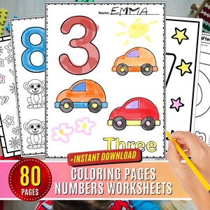 Counting to 20 Coloring Pages Numbers Recognition Learning Worksheets ...