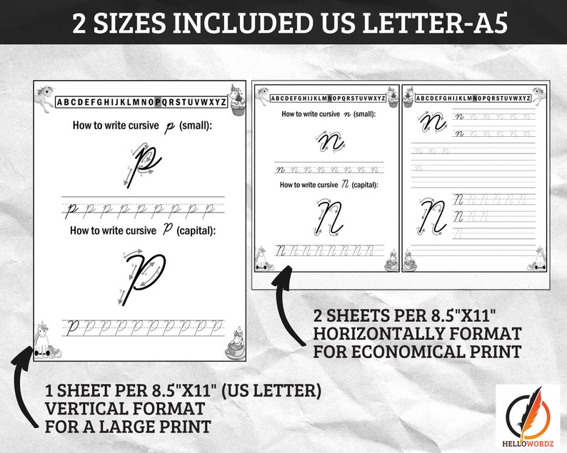 Cursive Handwriting Worksheets Practice Workbook for Kids Letter ...