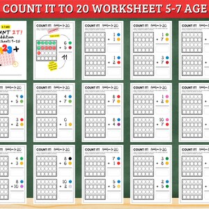 Color and Count Printable Addition to 20 Math Simple Worksheets ...