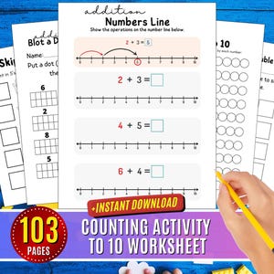 Counting Activity Number Lines Count to 10 Ten Frame Printable Count ...