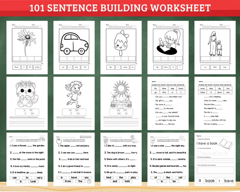 Sentence Building Worksheets Structure Scramble Read and Write Sentence ...